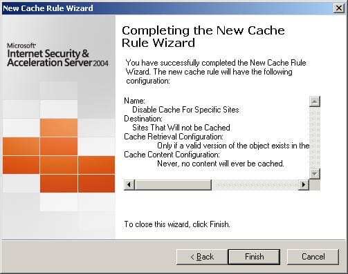 ISA Firewall Quick Tip : How to Disable Caching of Specific Website