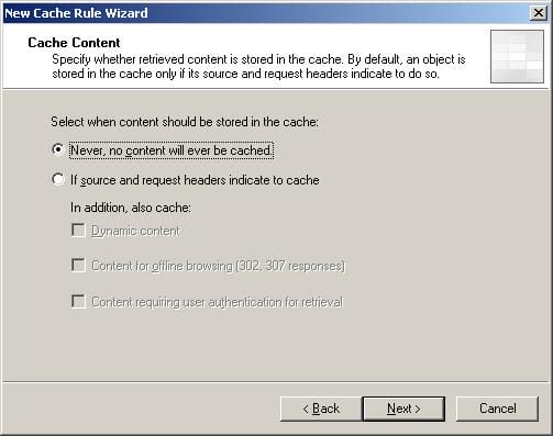ISA Firewall Quick Tip : How to Disable Caching of Specific Website