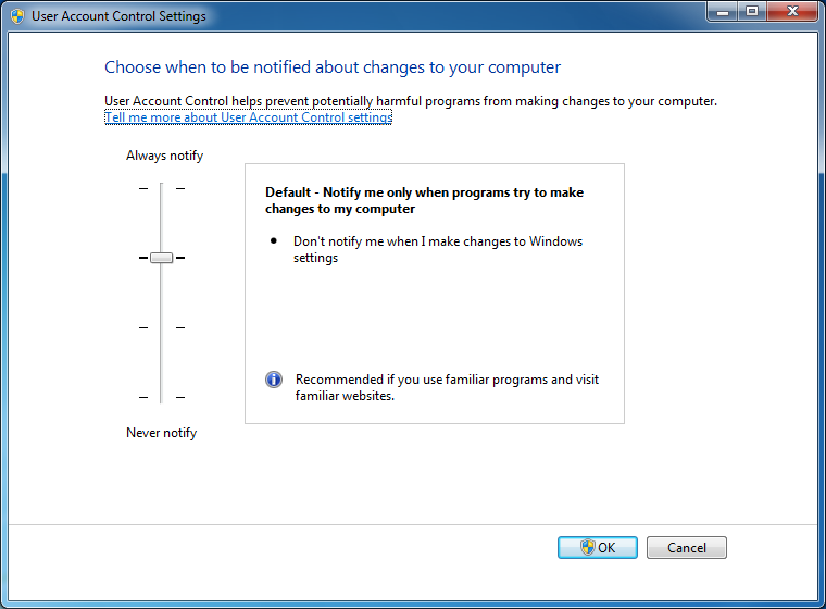 Enhanced User Account Control (UAC) in Windows 7 - ElMajdal.net