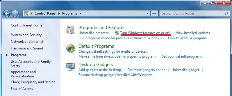 Enabling Telnet Client in Windows 7 - ElMajdal.net
