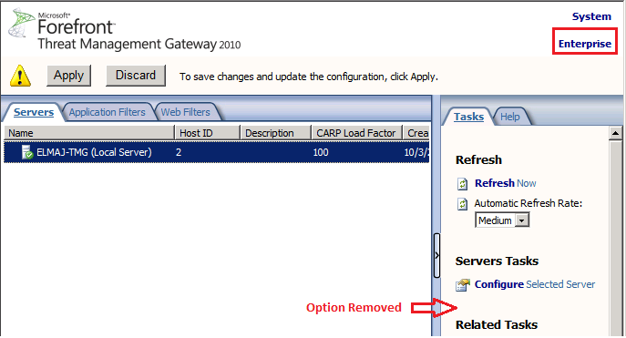 Upgrading TMG Server 2010 Standard Edition To Enterprise Edition