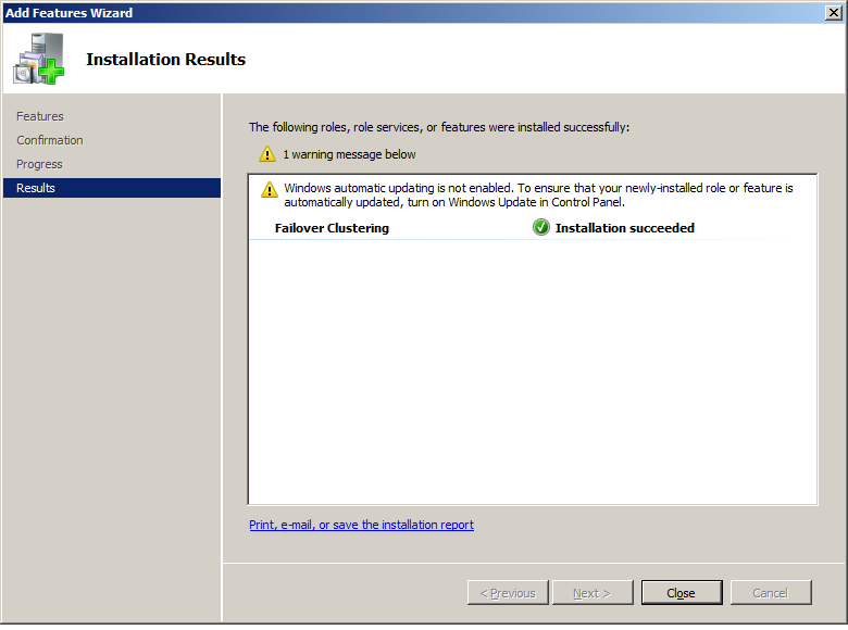 Installing Failover Clustering With Windows Server 2008 R2