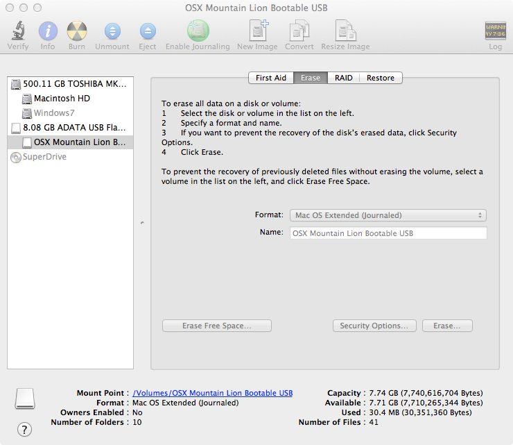 How to Create a Bootable USB Install Disk for MAC OS X Mountain Lion - ElMajdal.net