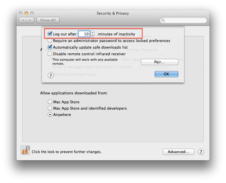 How To Setup Mac Osx To Log Out Automatically After A Period Of