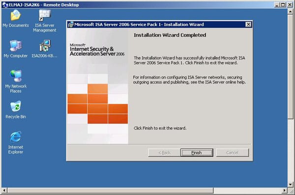 Installing Service Pack 1 For ISA Server 2006 Remotely - ElMajdal.net
