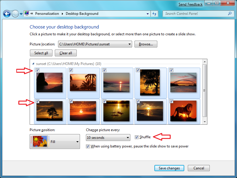 New Feature - Shuffling Desktop Backgrounds in Windows 7