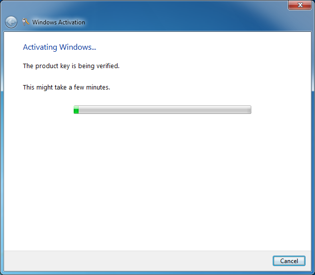 Activating Windows 7 RTM Online