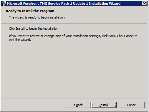 Slipstreaming TMG Server 2010 with Service Pack 1 & Software Update 1