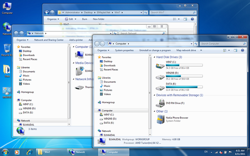 Windows 7 Aero Peek Feature