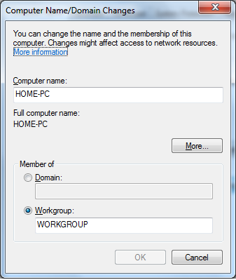 Changing Computer Name in Windows 7