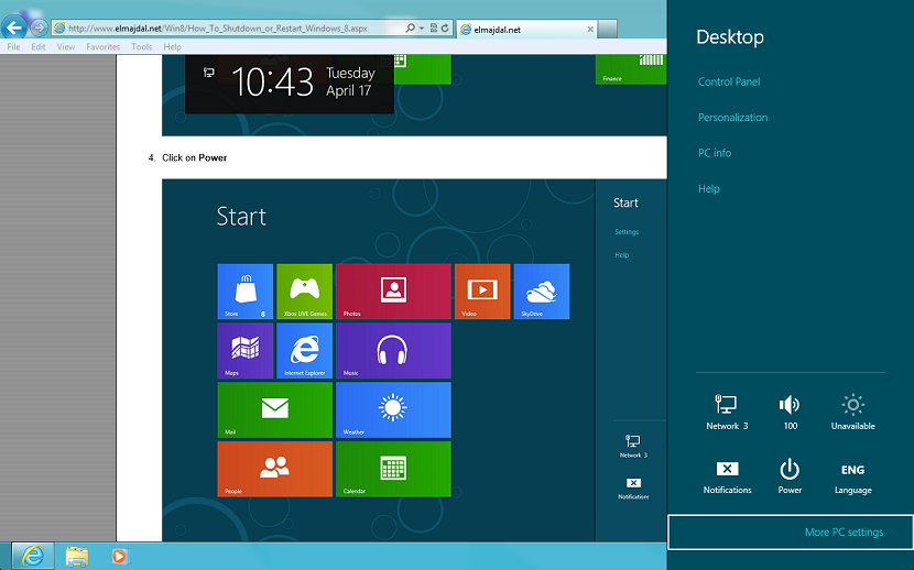 How to Shutdown or Restart Windows 8 - ElMajdal.net