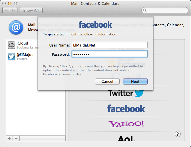 How To Set Up Facebook Integration on Your Mac with OS X Mountain Lion ...