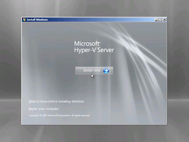Introducing Microsoft Hyper-V Server 2008 - Part 1 : Installation ...